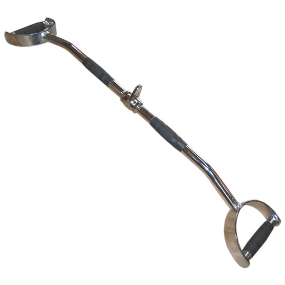 38" Cambered Pro-Style Lat Bar with Rubber Ergo Grips | Full Circle Padding