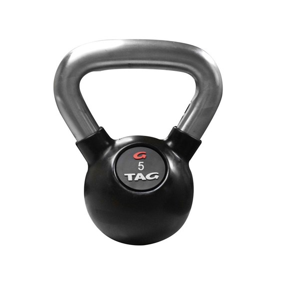 Tag 5lb Rubber Encased Kettlebell with Chrome Handle | Full Circle Padding