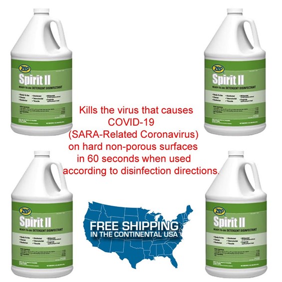 Spirit II Ready to Use Detergent Disinfectant- 4 Gallon Case | Full ...