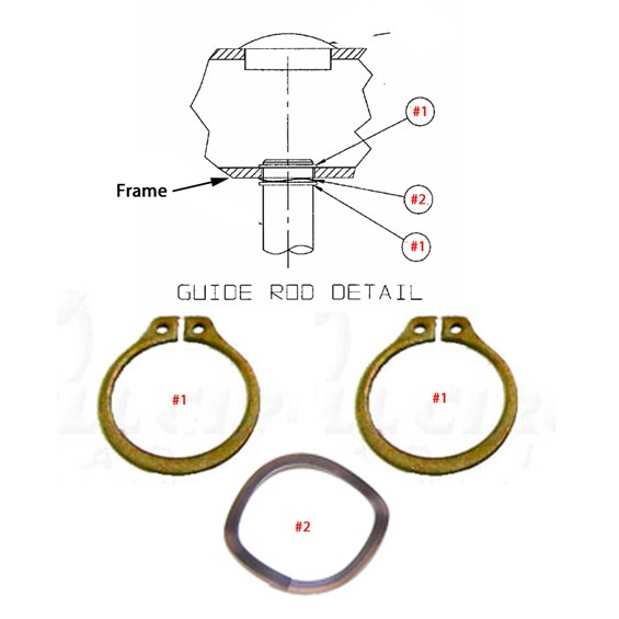 VR2 Guide Rod Retainer - Contains: 2 Retaining Rings 1 Wave Washer ...