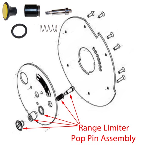 Pop Pin Assembly - Contains: Retainer, Spacer, Knob, Pin and Spring ...