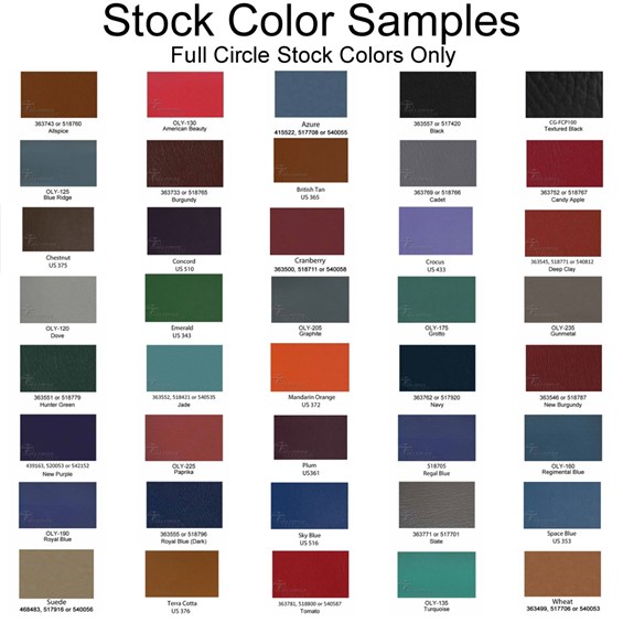 Full Circle Padding Stock Color Samples | Full Circle Padding