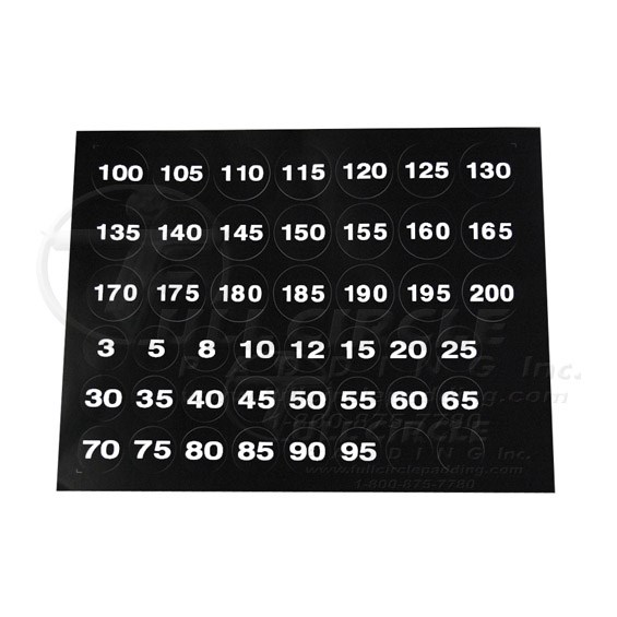 Round Number Stickers with White Numbers and Black Background FW160BW ...