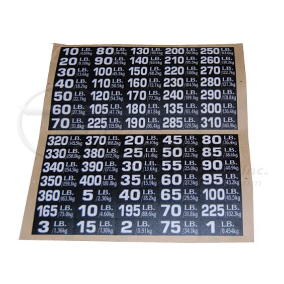 Premium Laminated Number Stickers 5-400 lbs FW160WK | Full Circle Padding