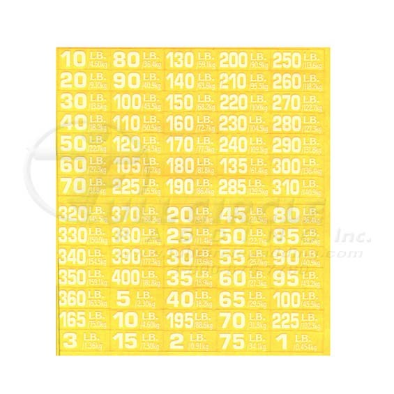 Weight Stack Decals - White FW160W | Full Circle Padding