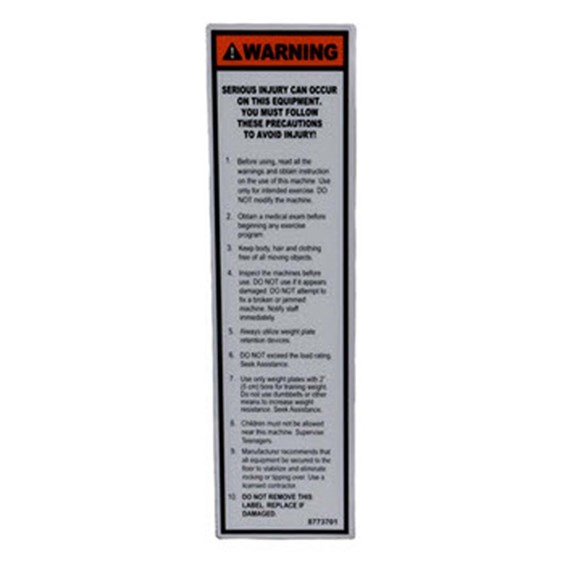 Warning Decal - 1-3/4" x 6-3/8" | Full Circle Padding