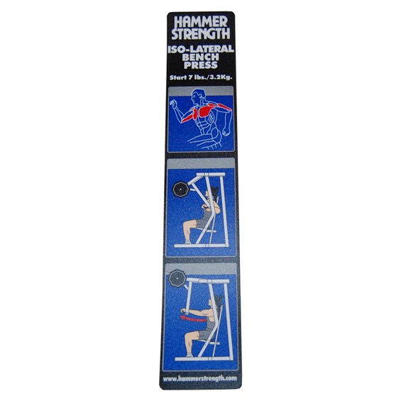 Iso Plate Loaded Bench Press Decal - 14" x 2-5/8" | Full Circle Padding