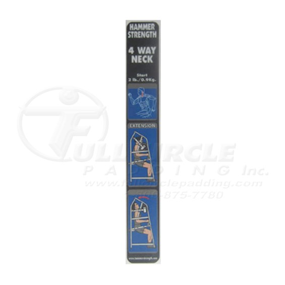 PL4W 4 Way Neck Instruction Decal - 11" x 1-1/2" | Full Circle Padding