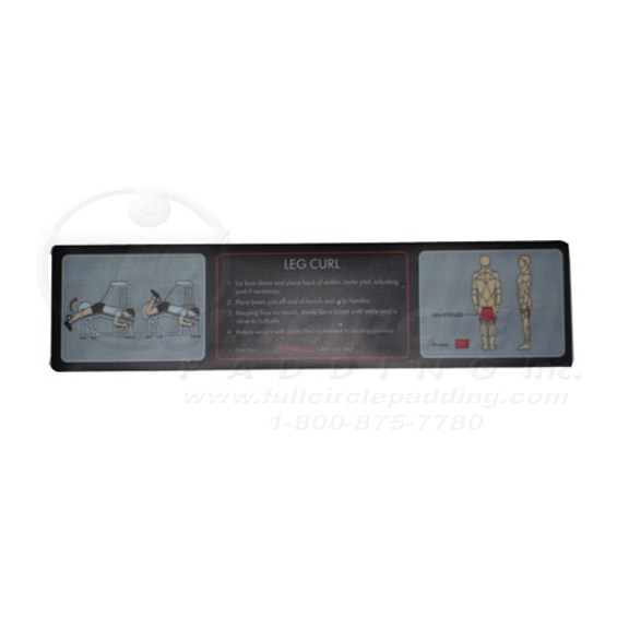 SL30/SL35 Lying Leg Curl Placard Decal with Mounting Plastic | Full Circle Padding