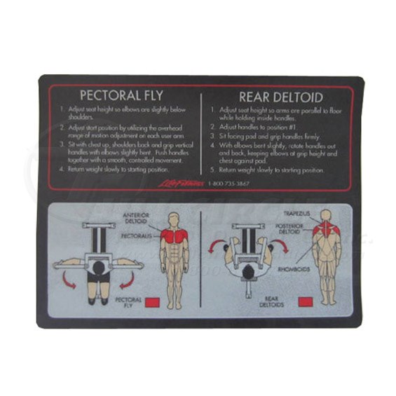 SU35 Pec Fly / Rear Delt Placard Decal with Mounting Plastic | Full Circle Padding