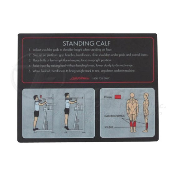 SL65 Standing Calf Placard Decal with Mounting Plastic | Full Circle Padding