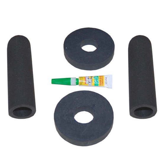 Pair of 1" x 4" Thick Wall Closed End PVC Grips with Pair of Rubber ...