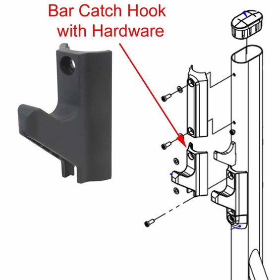 Bar Catch Hook with One M10 x 25mm Low Head Socket Head Bolt and Washer ...