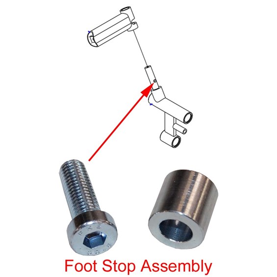 SS-GL Insignia Glute Foot Pedal Stop Assembly | Full Circle Padding
