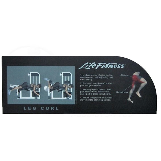 Pro2 Leg Curl Placard Decal | Full Circle Padding