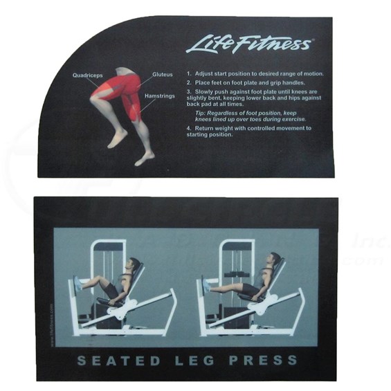 Pro2 Seated Leg Press Placard Decal - 6" x 10" and 6" x 11" | Full ...