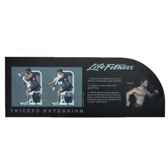 Pro2 Triceps Extension Placard Decal | Full Circle Padding