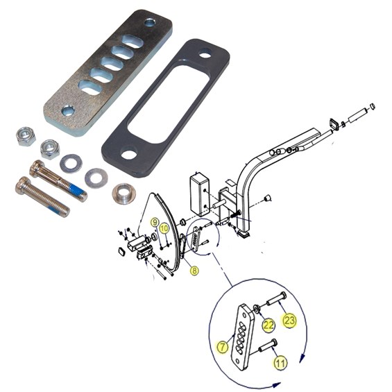 Pop Pin Bracket with Spacer and Hardware | Full Circle Padding