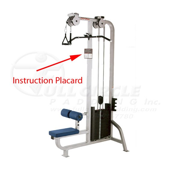 Instruction Placard LF425 | Full Circle Padding
