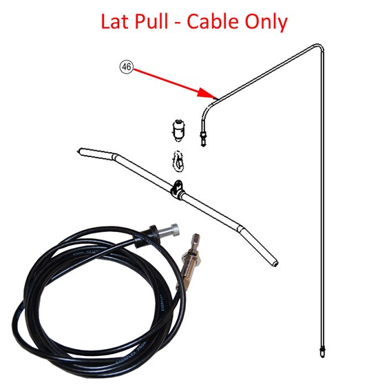 Lat Pulldown Cable - Cable Only No Swivel | Full Circle Padding