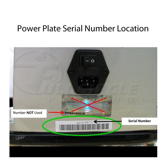 Power Plate Serial Number Location | Full Circle Padding