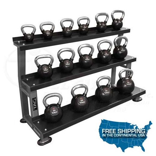 Tag 3 Tier Kettle Bell Rack - Black Only | Full Circle Padding