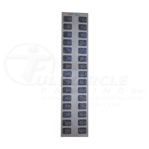 Weight Stack Decals 10 - 220 lbs | Full Circle Padding
