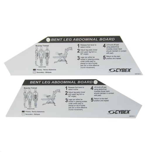 5208 Bent Leg Abdominal Board Instructional Placard Set- Left & Right | Full Circle Padding