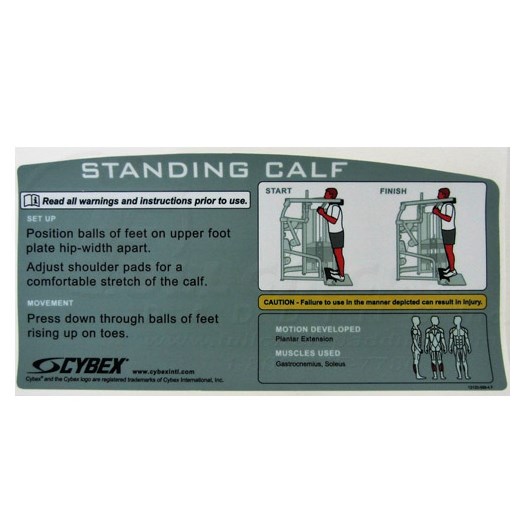 VR3 Standing Calf Placard Decal CYW494 | Full Circle Padding