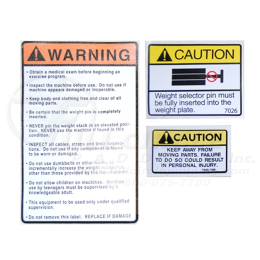 Warning Caution Decal Set FM211 | Full Circle Padding