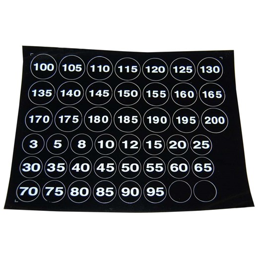 Round Number Stickers with White Numbers and Black Background FW160BW ...