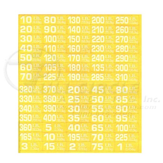 Weight Stack Decals - White FW160W | Full Circle Padding