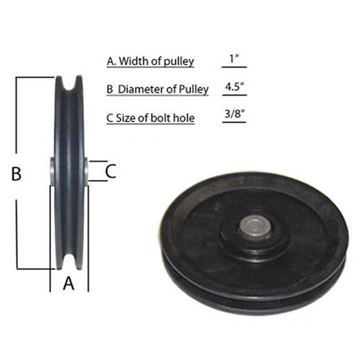 4-1/2" Pulley with 3/8" Hole (Actual OD 4-7/16") | Full Circle Padding