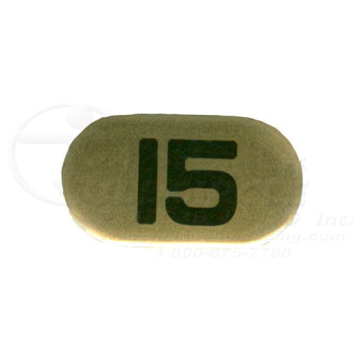 Gold Padded Dumbbell Sticker - 15 lb | Full Circle Padding