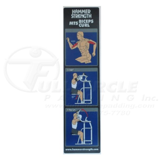 MTSBC Bicep Curl Instruction Decal - 16" x 3-7/8" | Full Circle Padding