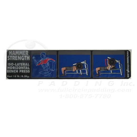 ILHBP Horizontal Bench Press Instruction Decal - 10-3/4" x 2-1/2" | Full Circle Padding