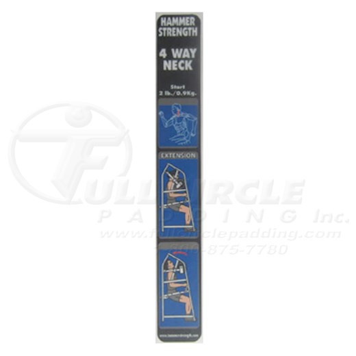 PL4W 4 Way Neck Instruction Decal - 11" x 1-1/2" | Full Circle Padding