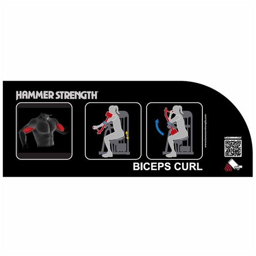 HS-BC Bicep Curl Placard Decal | Full Circle Padding
