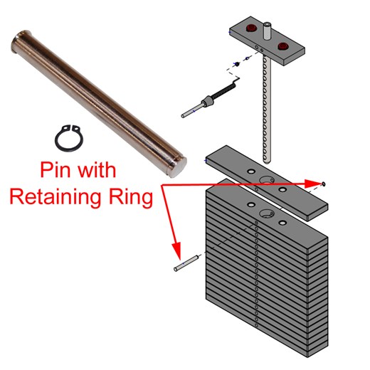 Weight Plate Pin with Retaining Ring | Full Circle Padding