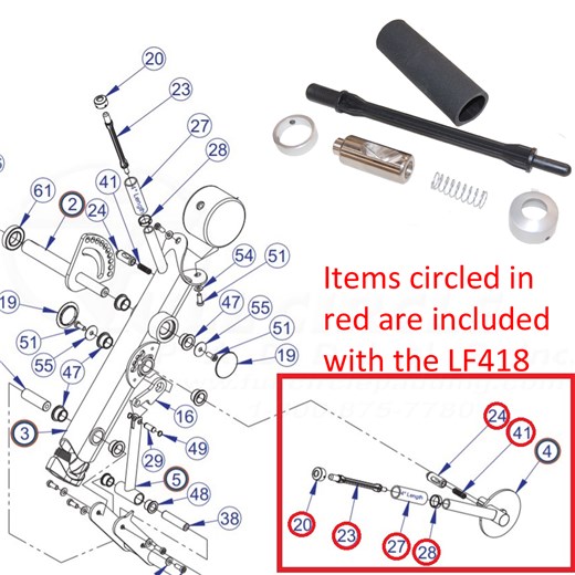 Push Rod and Pop Pin Assembly for Roller Adjustment | Full Circle Padding