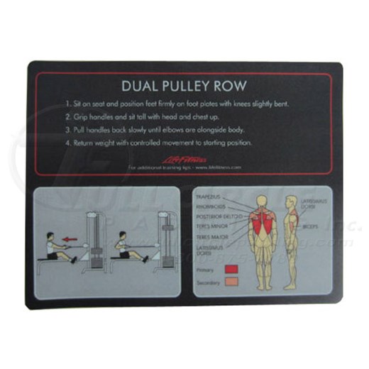 SM16 Dual Pulley Row Placard Decal with Mounting Plastic | Full Circle Padding