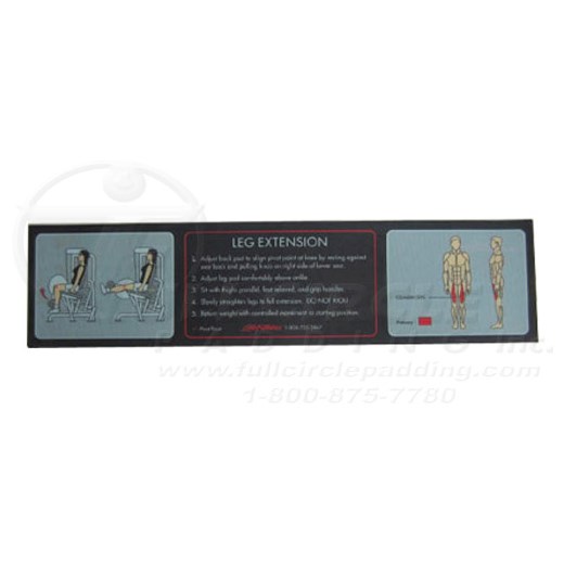 SL20/SL25 Leg Extension Placard Decal with 16-1/8" x 4-1/8" Mounting ...