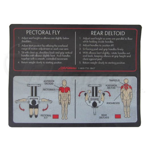 SU35 Pec Fly / Rear Delt Placard Decal with Mounting Plastic | Full Circle Padding