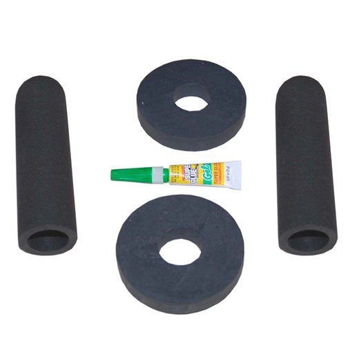 Pair of 1" x 4" Thick Wall Closed End PVC Grips with Pair of Rubber ...