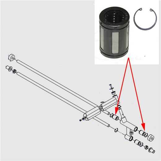 Glute Upper Linear Bearing with Retaining Ring | Full Circle Padding