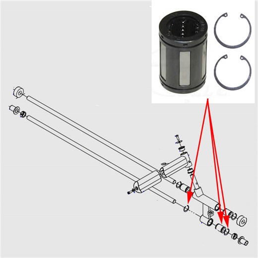 Glute Lower Linear Bearing with Two Retaining Rings | Full Circle Padding
