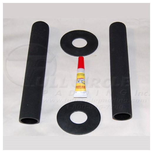 Pair of 1" x 5.5" Thick Wall Closed End PVC Grips with Pair of Rubber Washers | Full Circle Padding