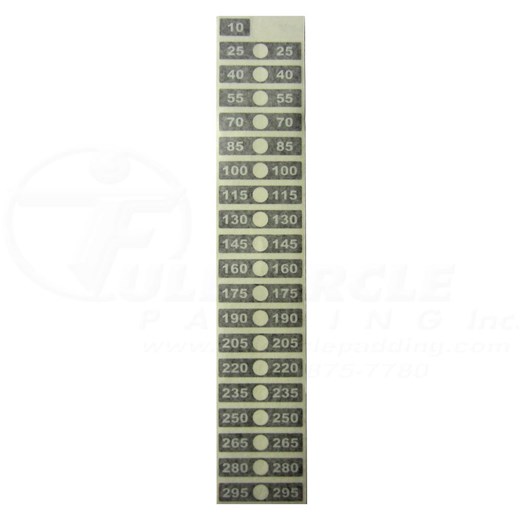 Weight Stack Decals 10 - 295 lb in 15 lb Increments | Full Circle Padding