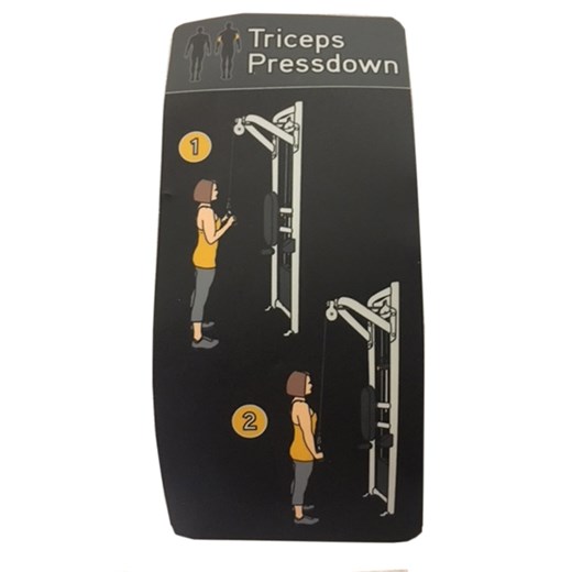 G3-MS52 Triceps Pressdown Placard | Full Circle Padding