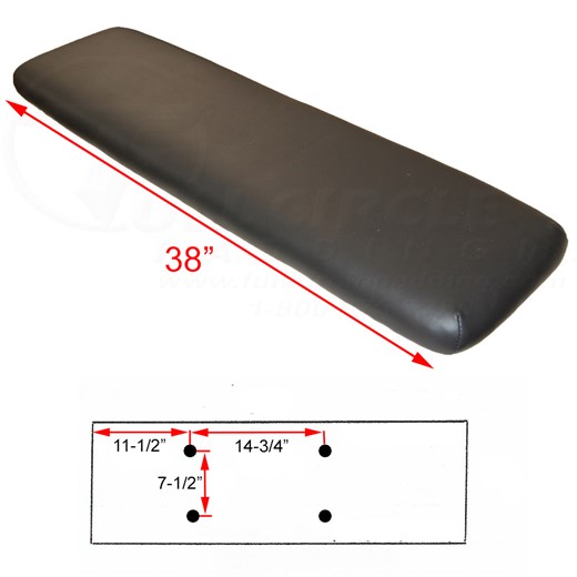 38" Back Pad with Four 3/8" x 2-1/2" Hex Head Bolts | Full Circle Padding